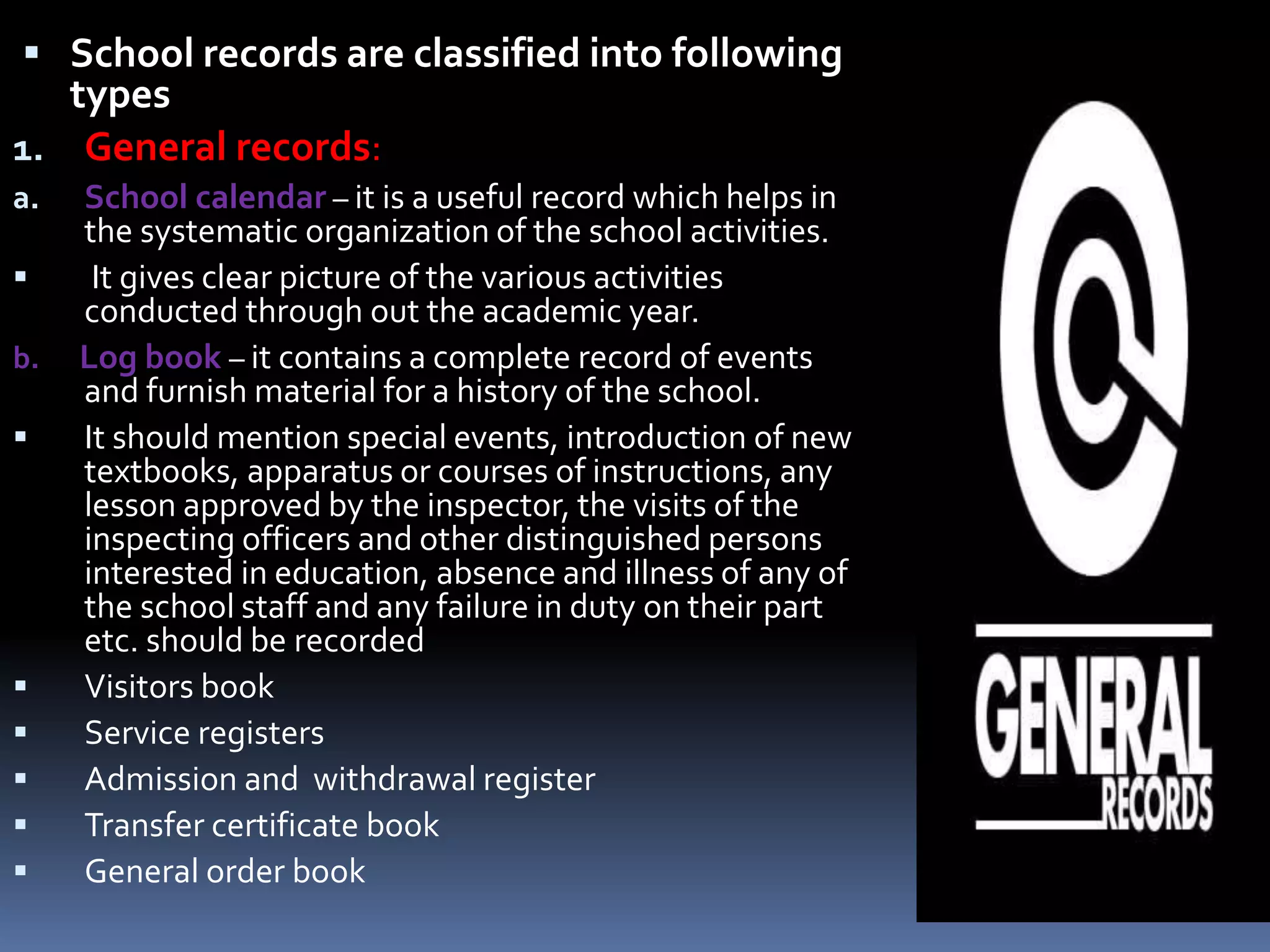 Role of a teacher in maintaining records.(Methods, Techniques ...