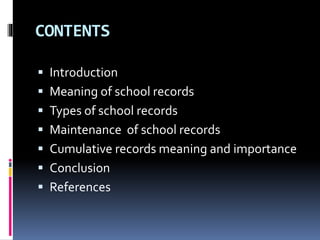 Role of a teacher in maintaining records.(Methods, Techniques ...