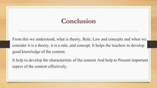 Theory, rule, law and concept | PPTX