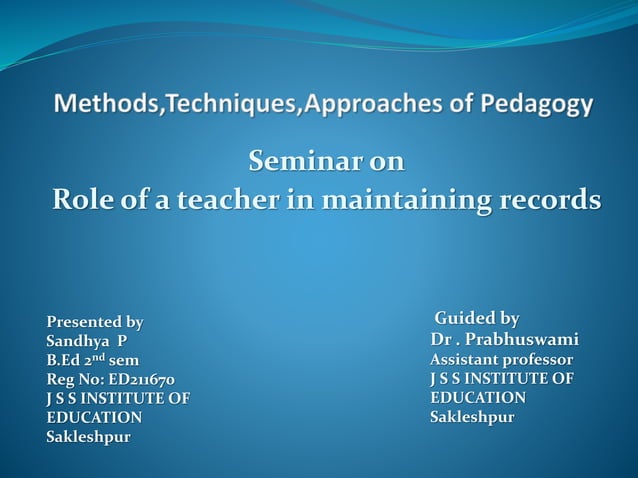 Maintenance of school records | PPTX | Secondary Education | Education