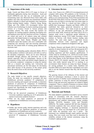 Perceived Competence of Zimbabwean Academics in the Use of Information ...