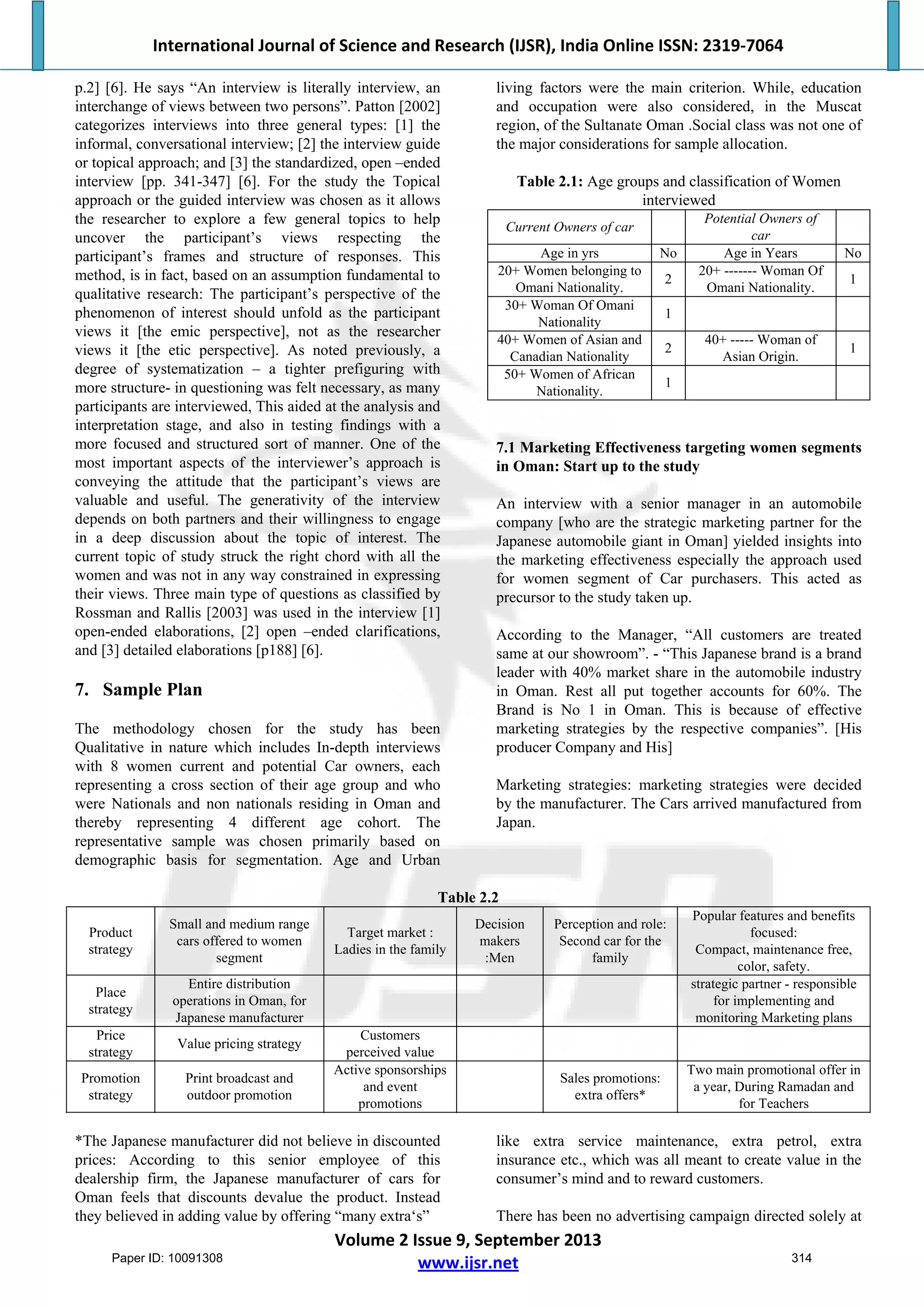 Identifying the Preferences and Brand Choices of Female Customers for ...