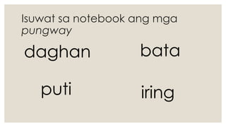 LET'S LEARN CEBUANO MOTHER TONGUE LETTER SOUNDS WITH PICTURES | PPT