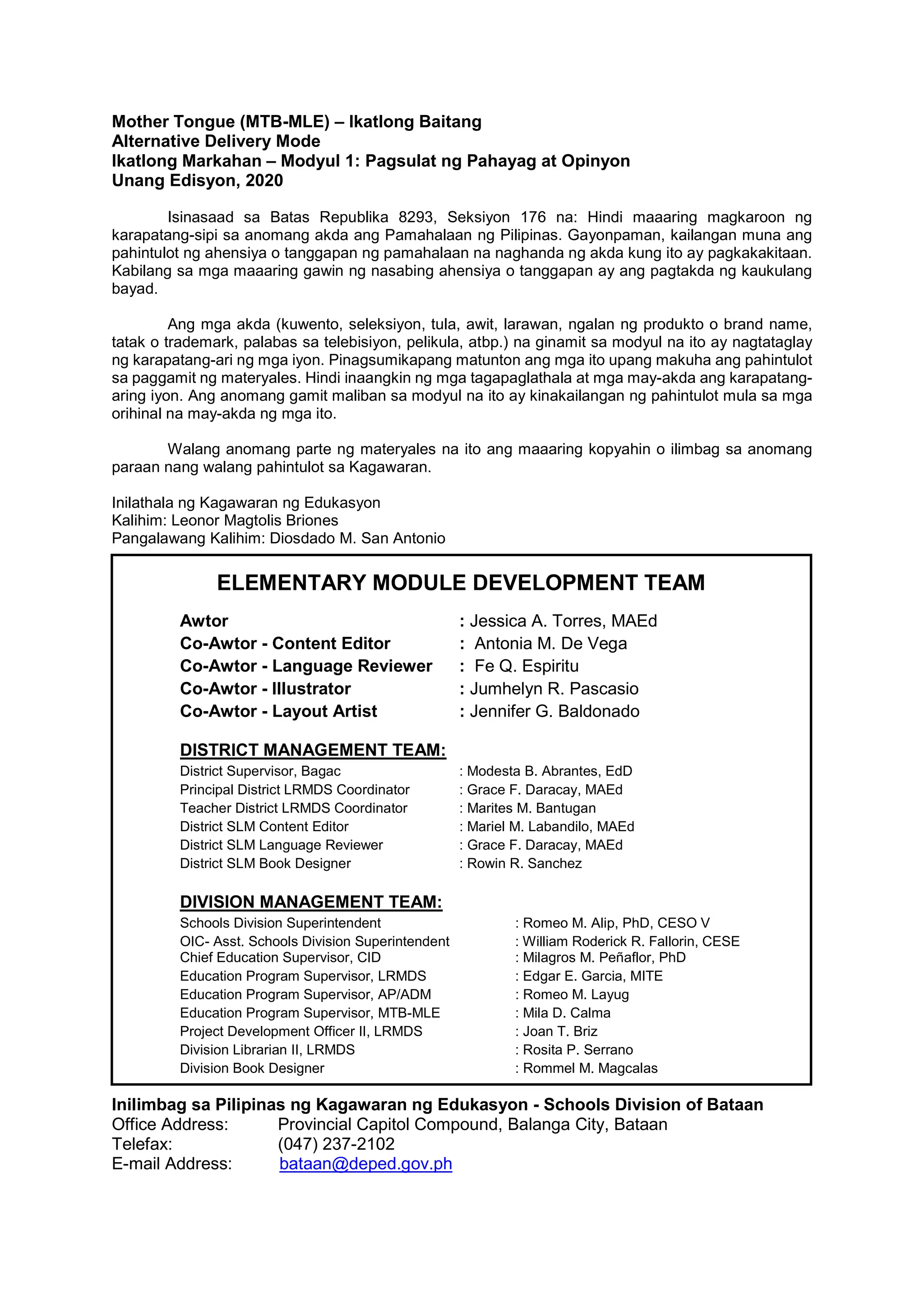 MTB-ME3_Modyul 1_Pagsulat ng Pahayag at Opinyon.pdf