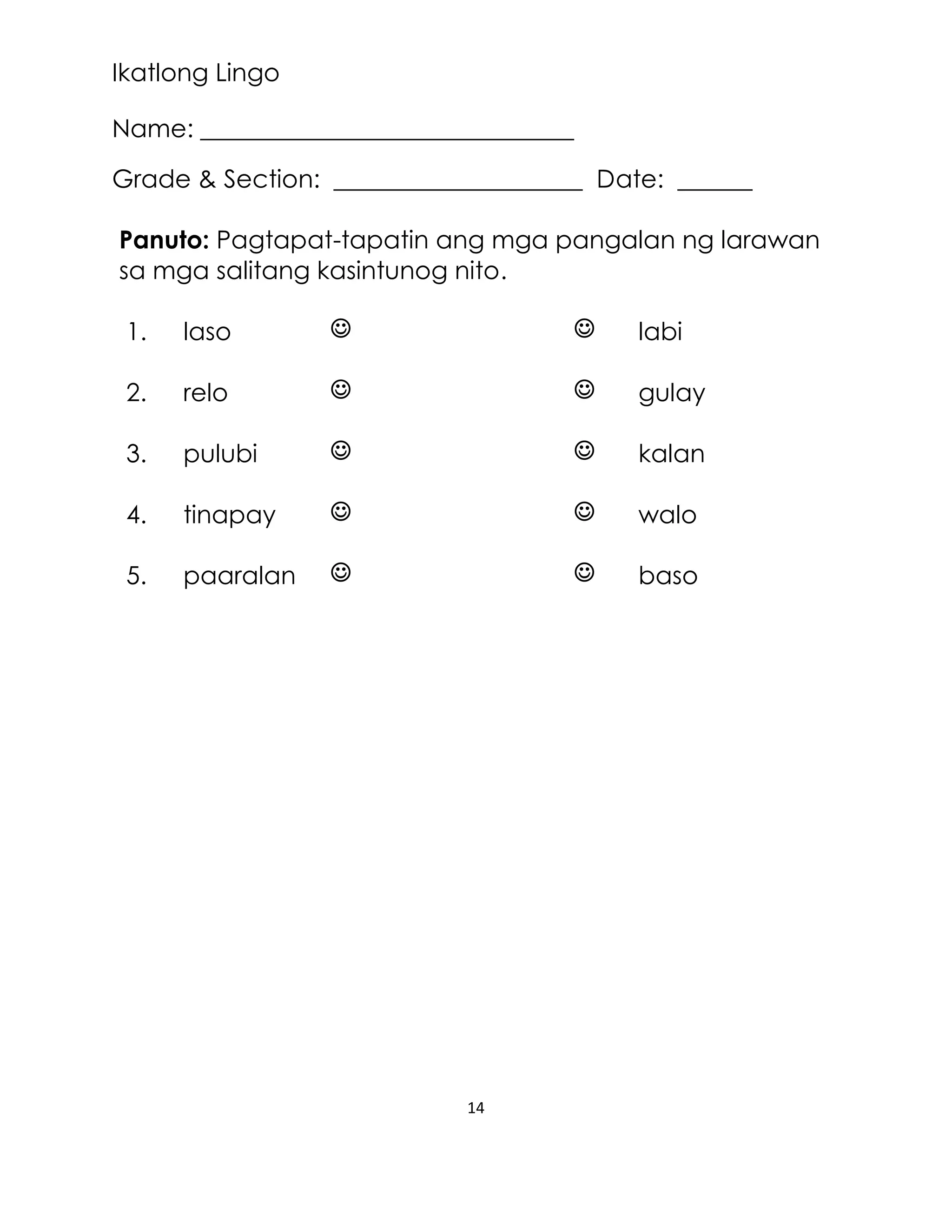 Mtb mle-tagalog-activity-sheets-q12 | PDF