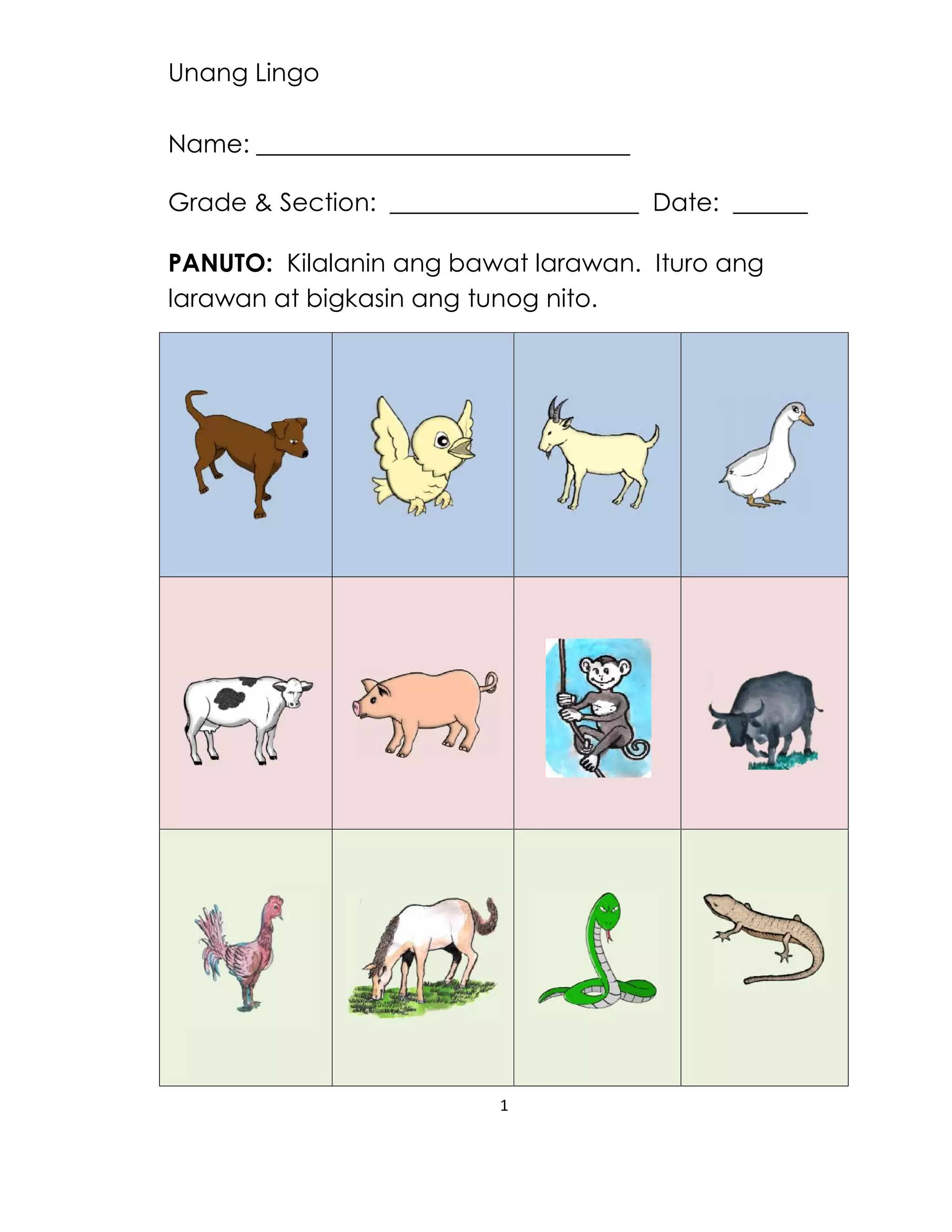 Mtb mle-tagalog-activity-sheets-q12 | PDF