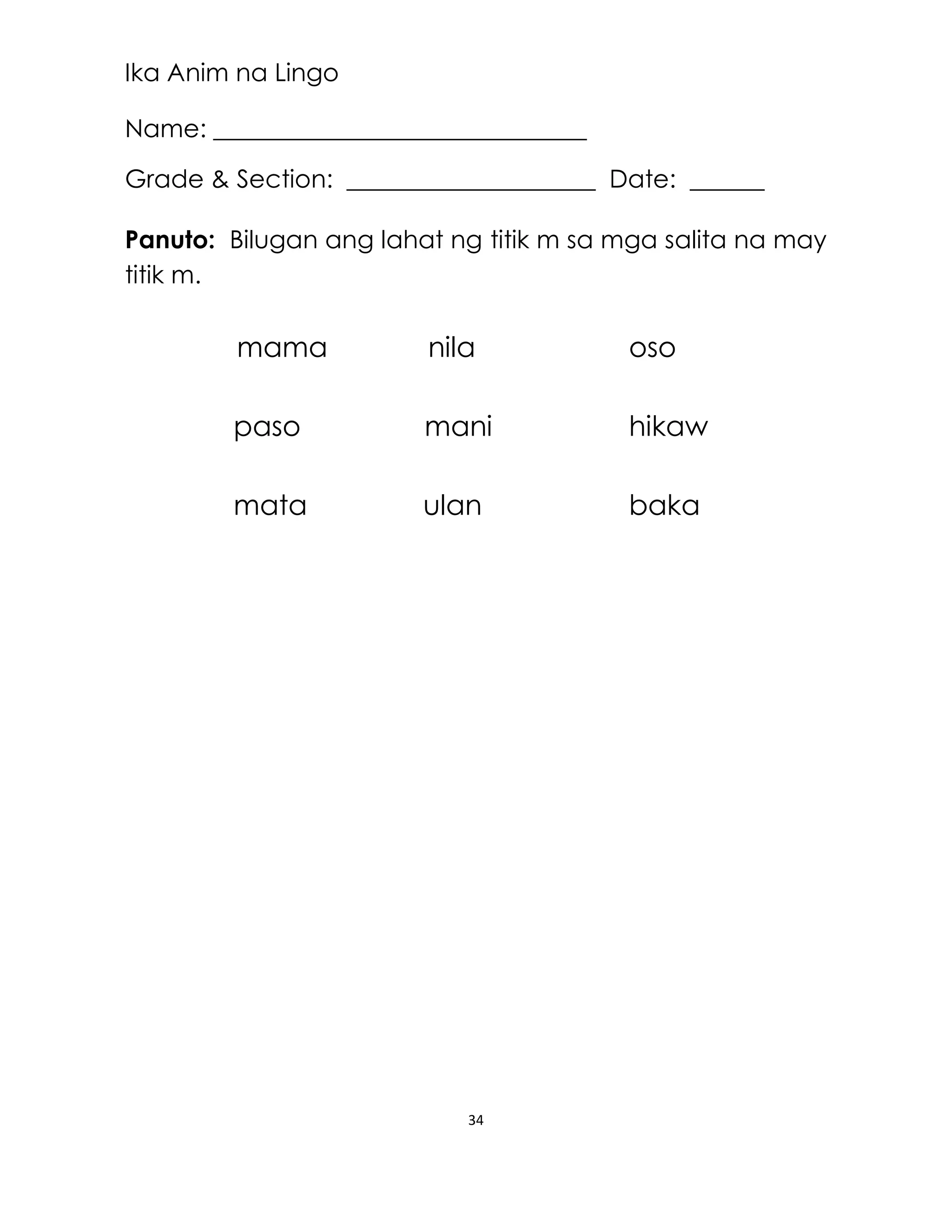 Mtb mle-tagalog-activity-sheets-q12 | PDF