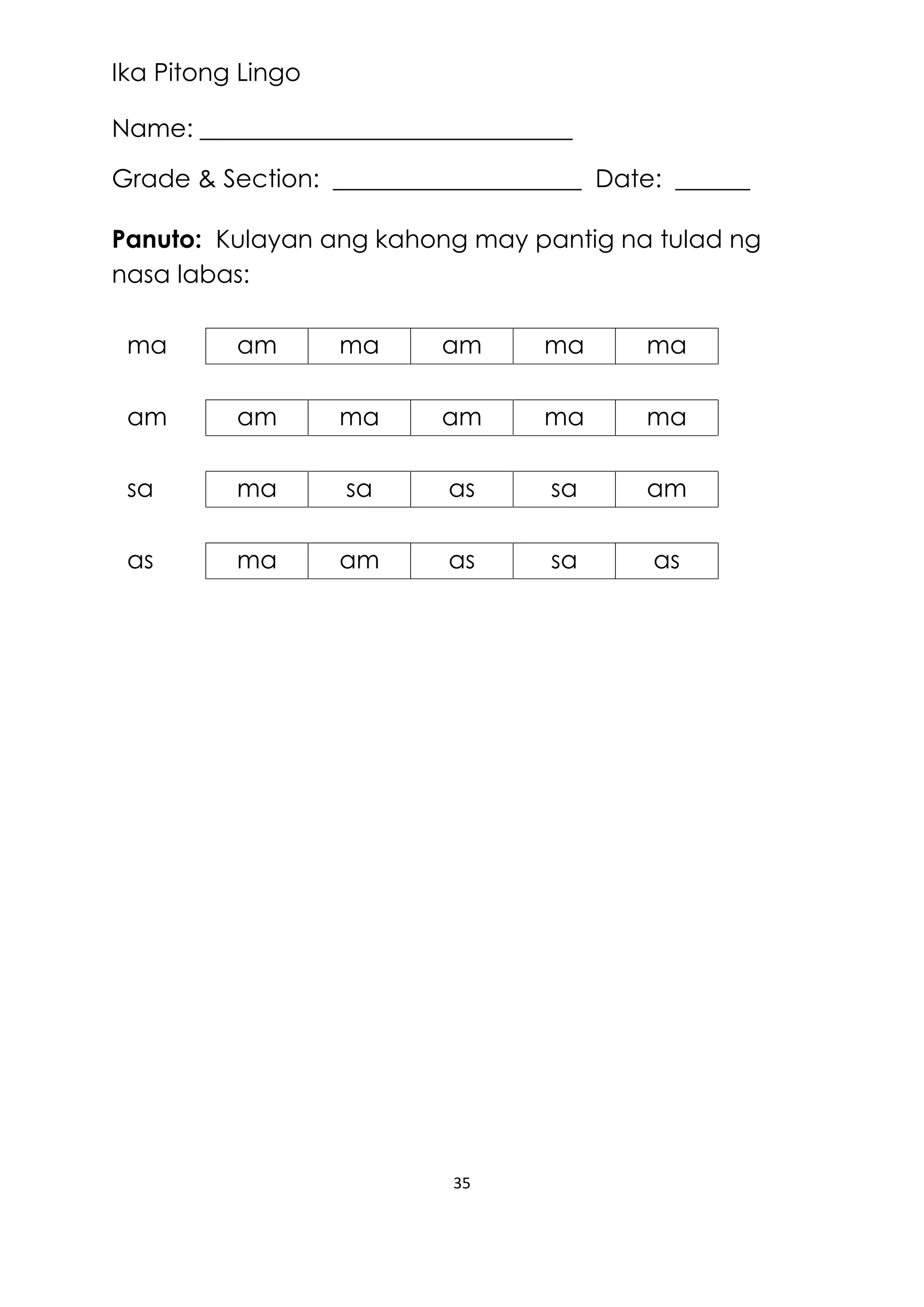 Mtb mle-tagalog-activity-sheets-q12 | PDF