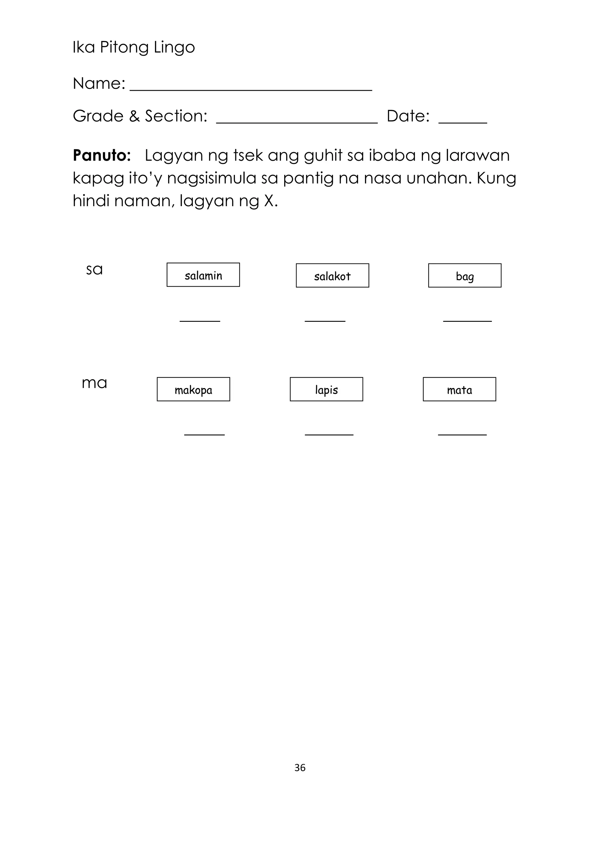 Mtb mle-tagalog-activity-sheets-q12 | PDF