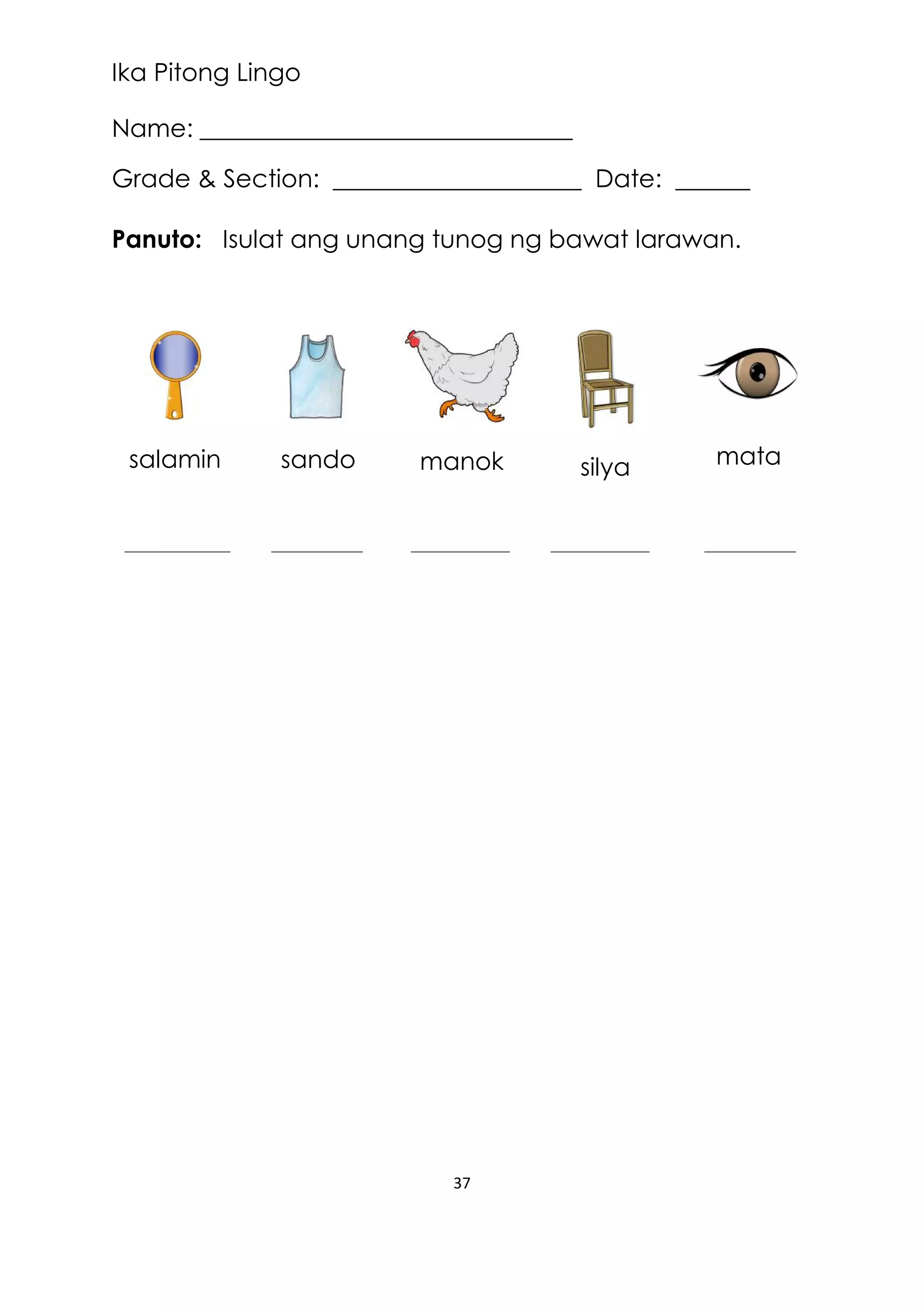 Mtb mle-tagalog-activity-sheets-q12 | PDF