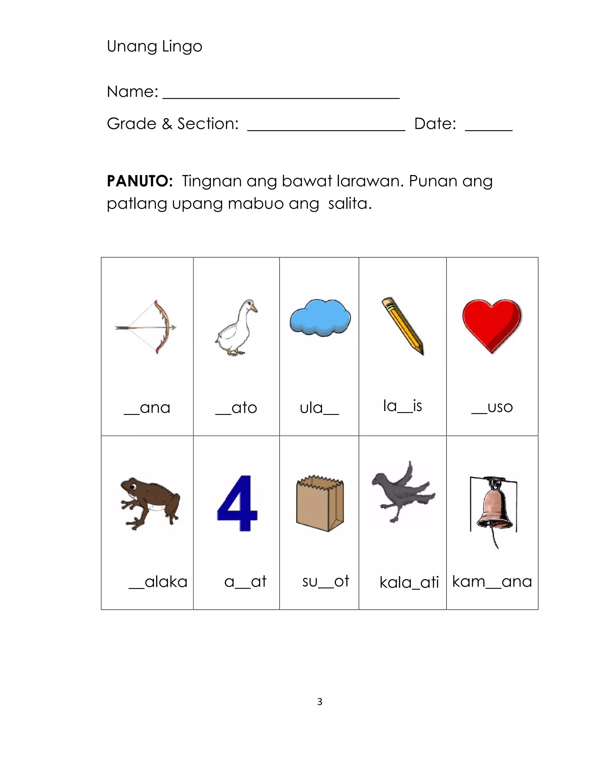 Mtb mle-tagalog-activity-sheets-q12 | PDF
