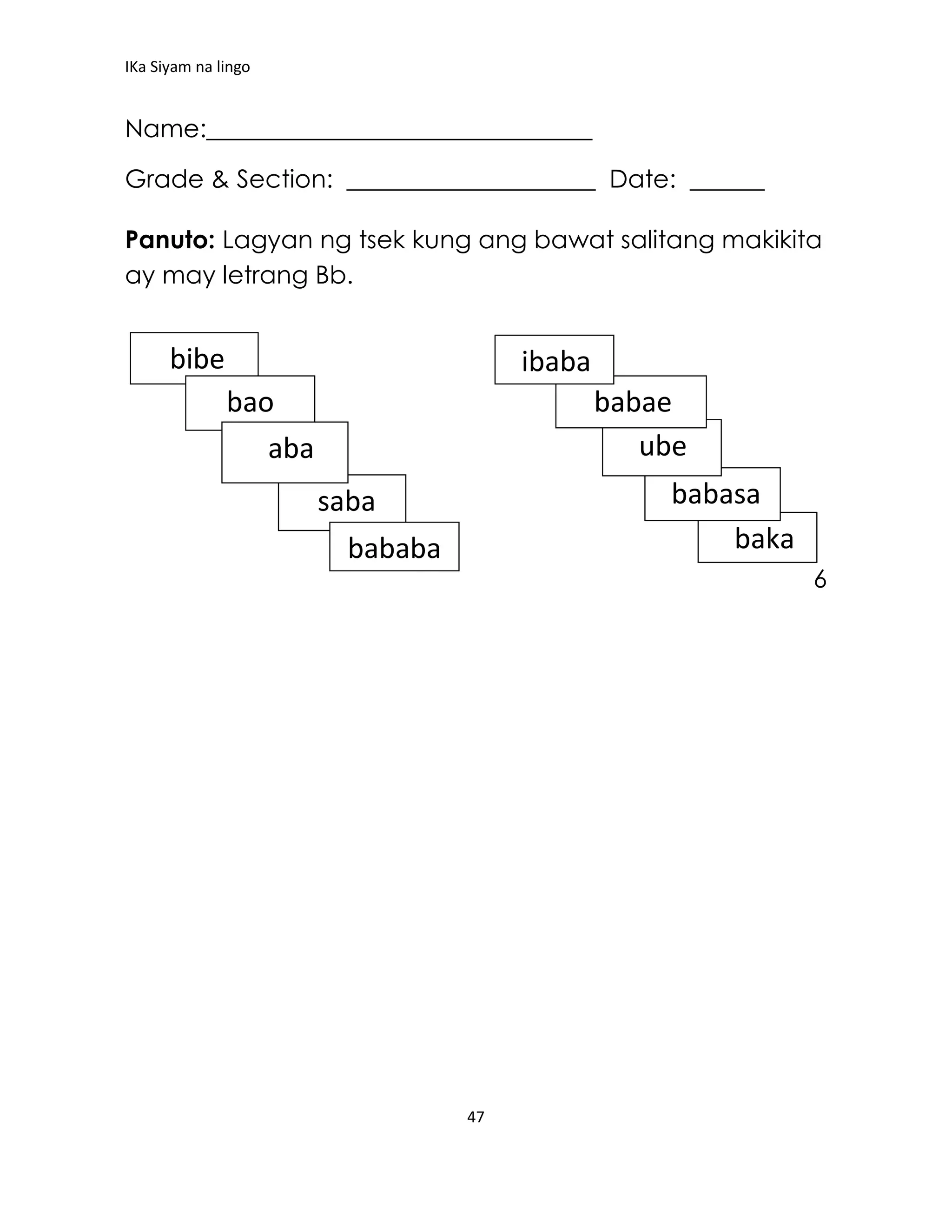 Mtb mle-tagalog-activity-sheets-q12 | PDF