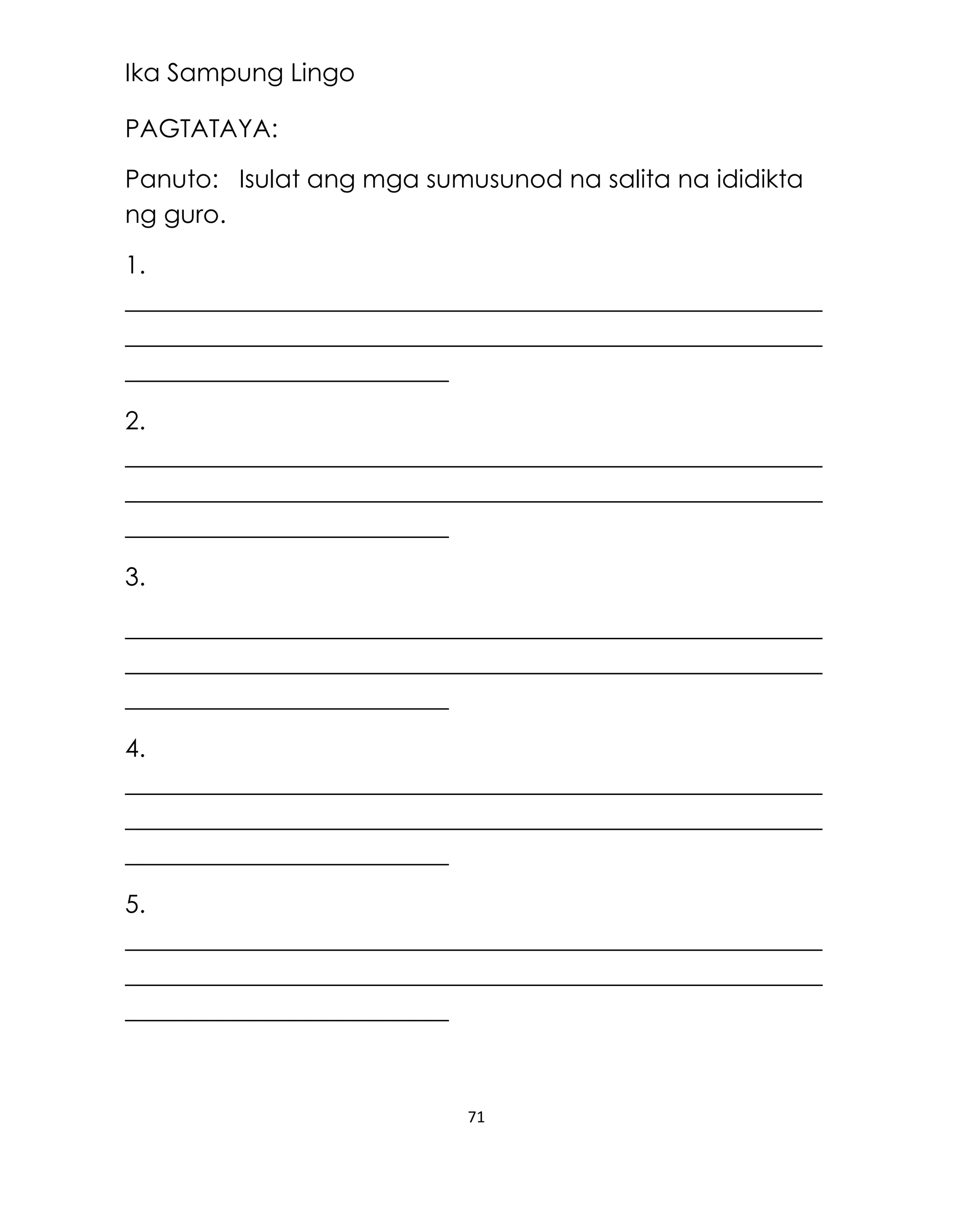 Mtb mle-tagalog-activity-sheets-q12 | PDF