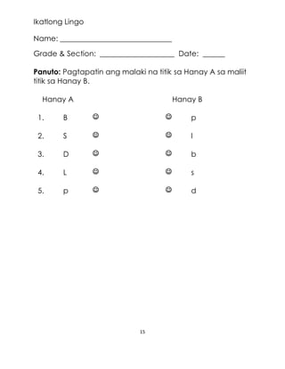 Mtb mle-tagalog-activity-sheets-q12 | PDF