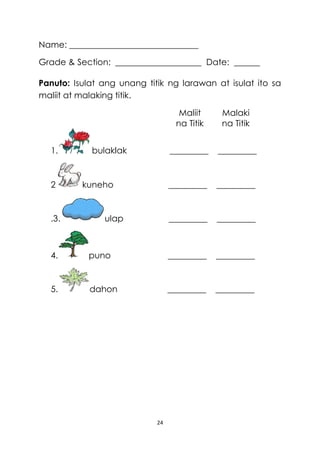 Mtb mle-tagalog-activity-sheets-q12 | PDF