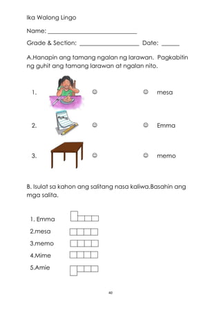 Mtb mle-tagalog-activity-sheets-q12 | PDF