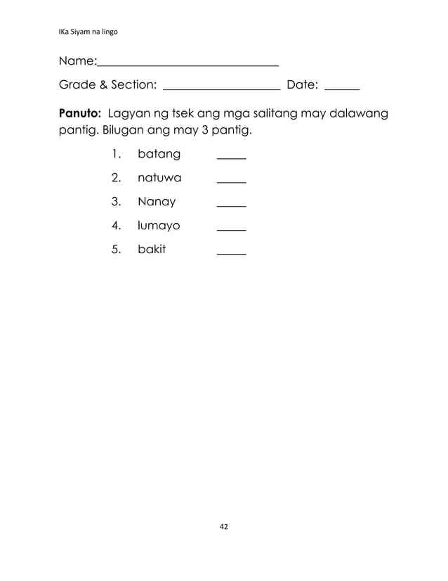Mtb mle-tagalog-activity-sheets-q12 | PDF