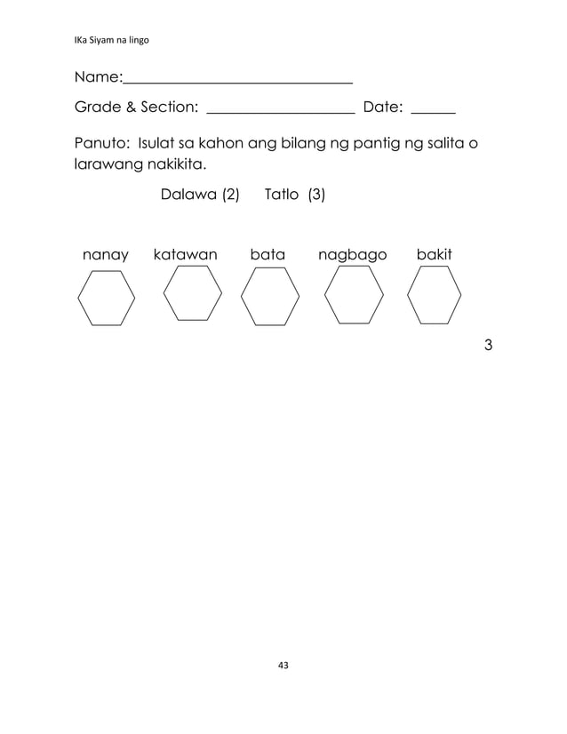 Mtb mle-tagalog-activity-sheets-q12 | PDF