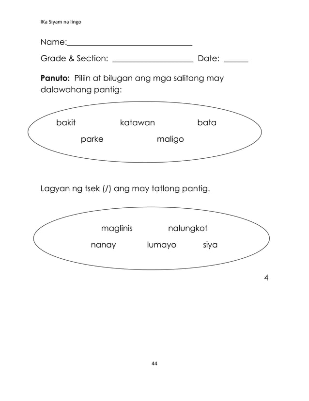 Mtb mle-tagalog-activity-sheets-q12 | PDF