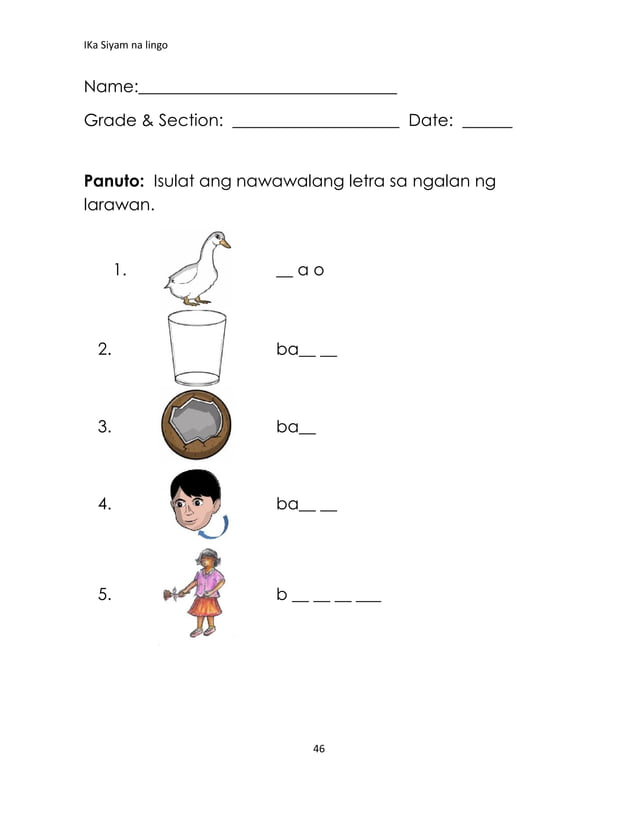 Mtb mle-tagalog-activity-sheets-q12 | PDF