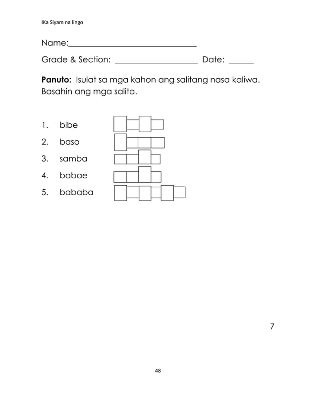 Mtb mle-tagalog-activity-sheets-q12 | PDF