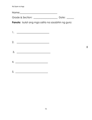 Mtb mle-tagalog-activity-sheets-q12 | PDF