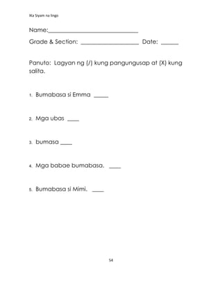 Mtb mle-tagalog-activity-sheets-q12 | PDF