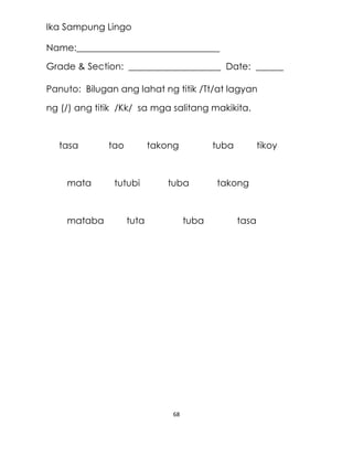 Mtb mle-tagalog-activity-sheets-q12 | PDF