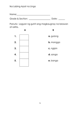 Mtb mle-tagalog-activity-sheets-q12 | PDF