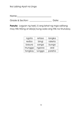 Mtb mle-tagalog-activity-sheets-q12 | PDF