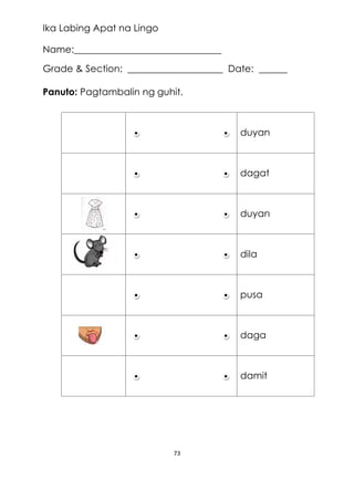 Mtb mle-tagalog-activity-sheets-q12 | PDF