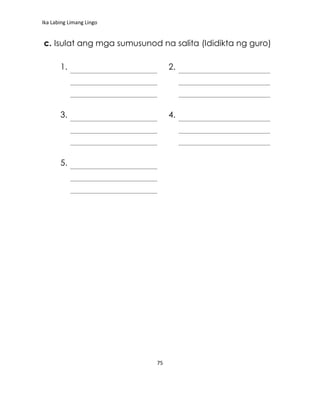 Mtb mle-tagalog-activity-sheets-q12 | PDF
