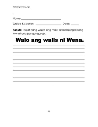 Mtb mle-tagalog-activity-sheets-q12 | PDF