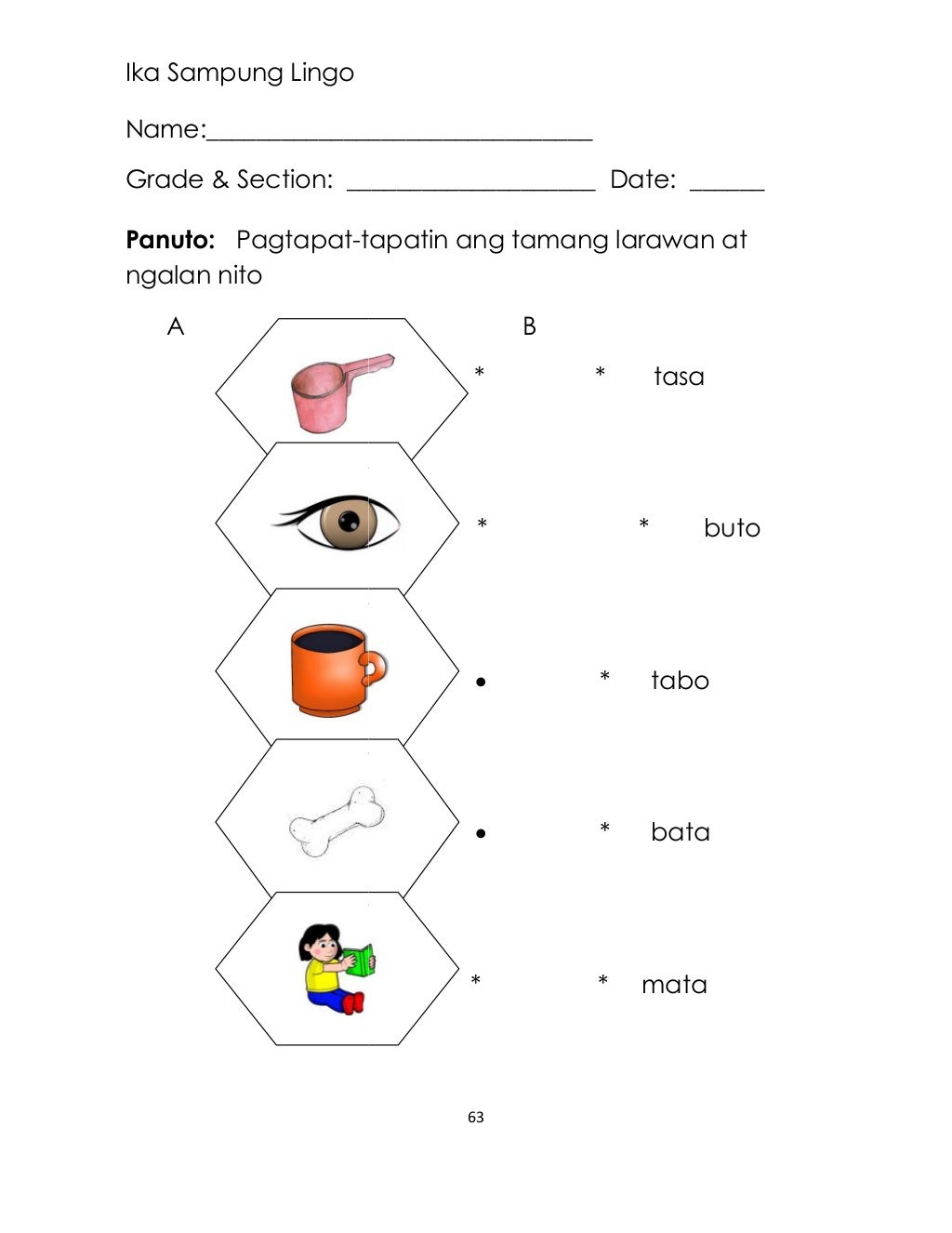 Mtb Mle tagalog activity sheets q12 mtb-mle-tagalog-activity-sheets-q12
