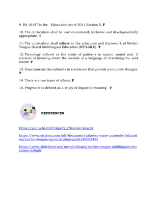 MTB-MLE Unit 3 (Group 3 Knowing L1).docx | Education