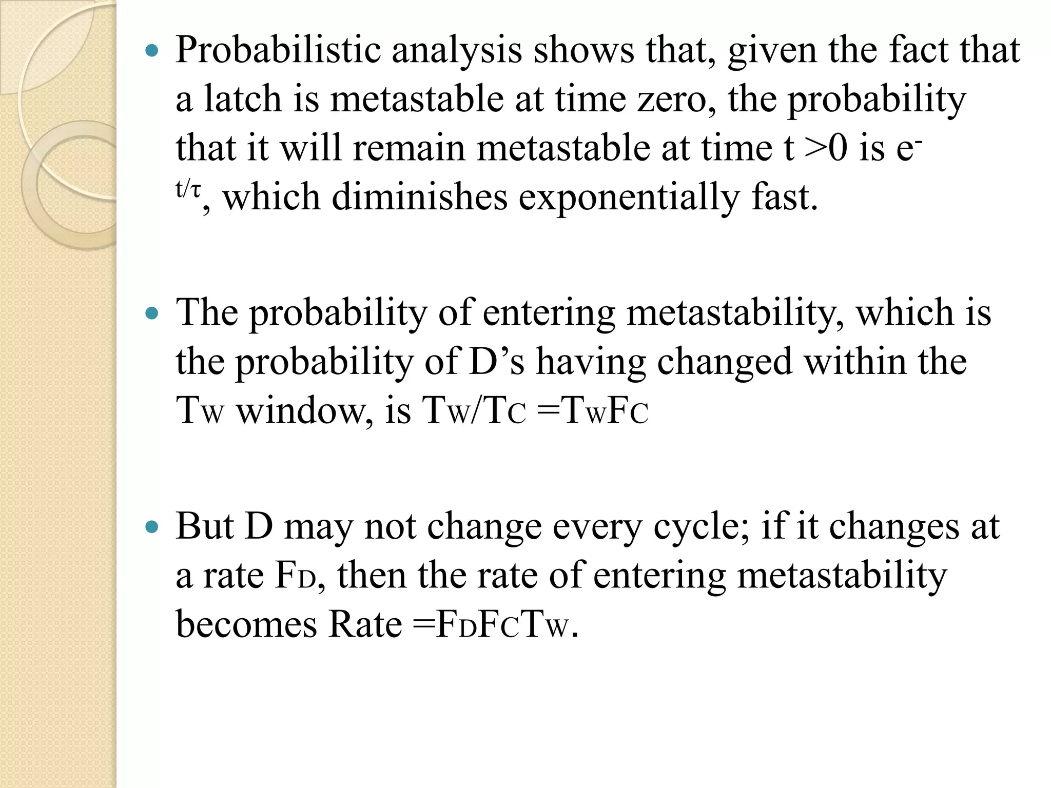 Metastability,MTBF,synchronizer & synchronizer failure | PPTX