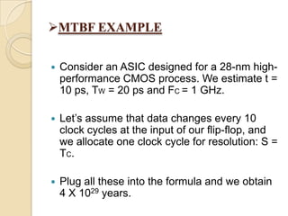Metastability,MTBF,synchronizer & synchronizer failure | PPTX