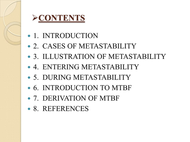 Metastability,MTBF,synchronizer & synchronizer failure | PPTX | Physics | Science
