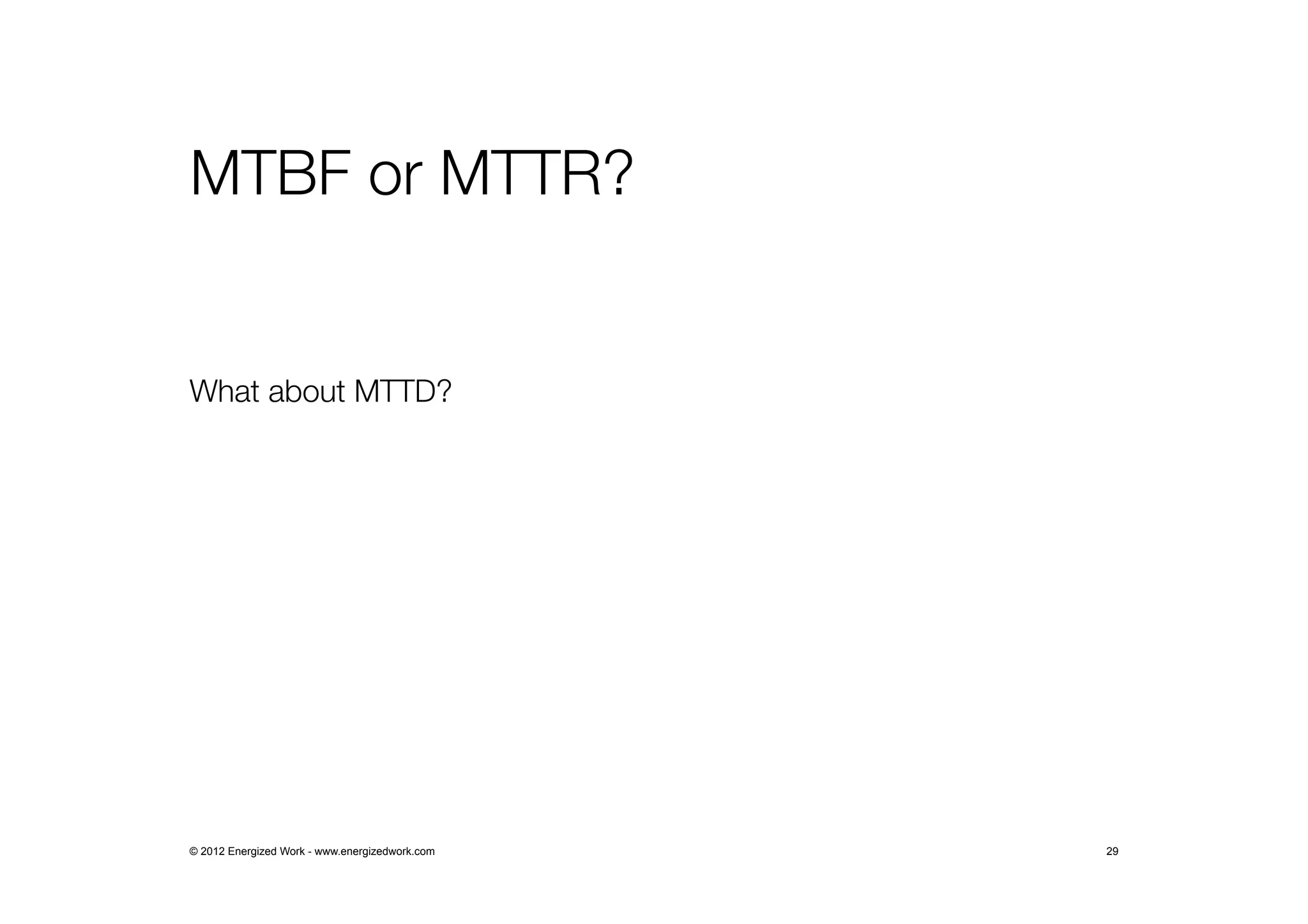 MTBF / MTTR - Energized Work TekTalk, Mar 2012 | PDF