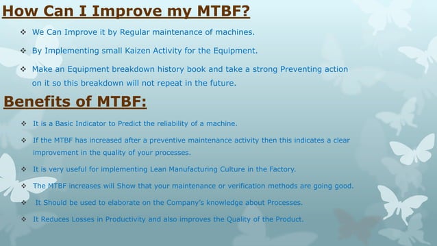 MTBF vs MTTR.pptx | Business | Business and Finance