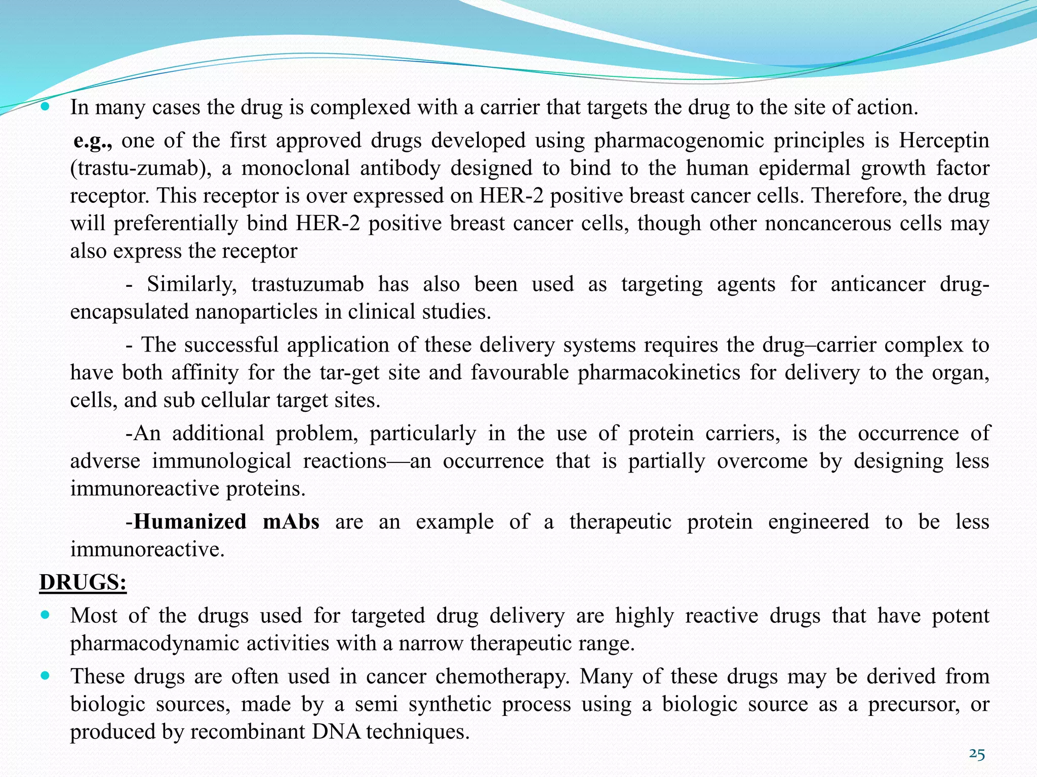 Modified drug delivery systems, Targeted drug delivery and ...