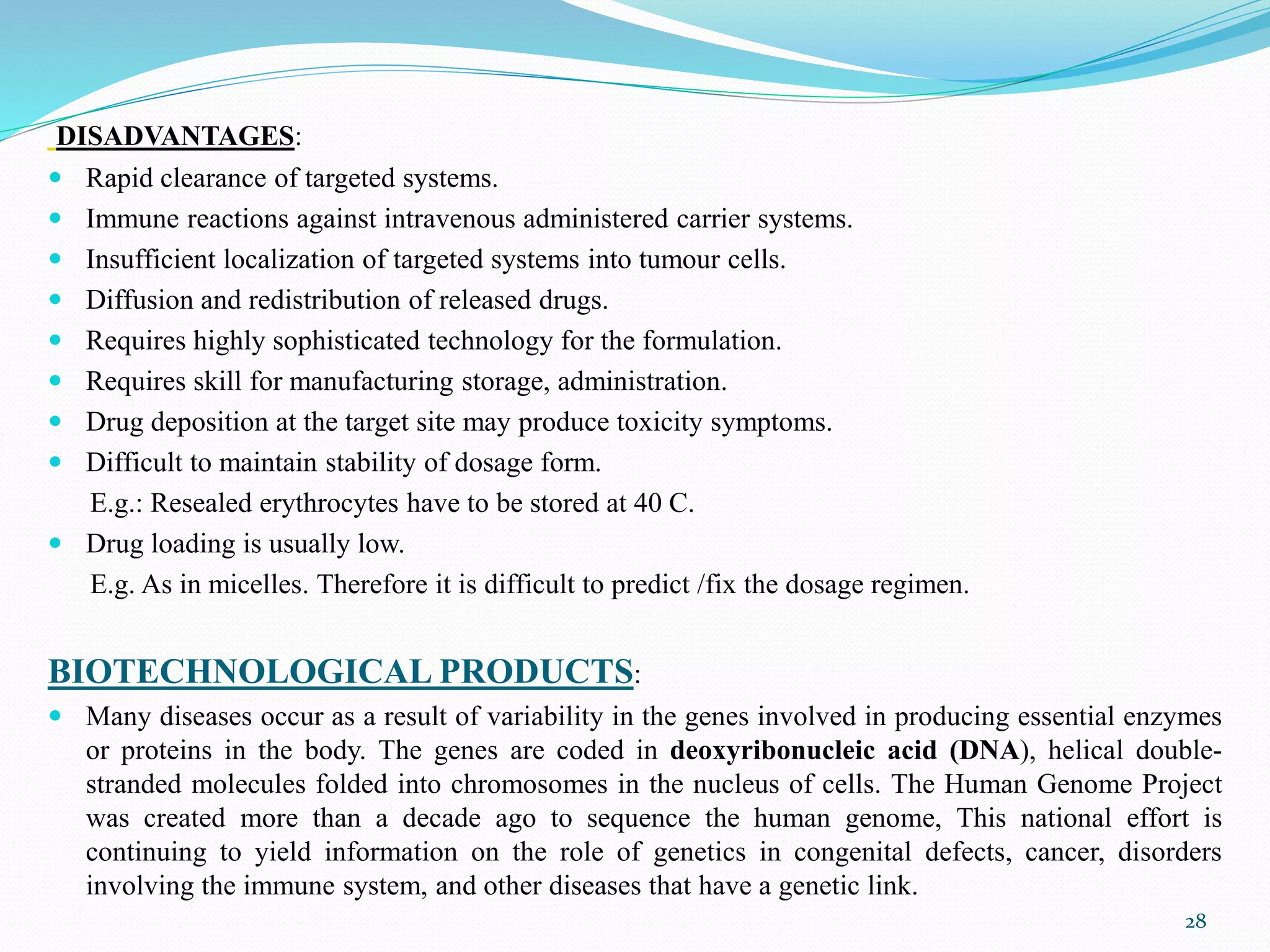 Modified drug delivery systems, Targeted drug delivery and ...