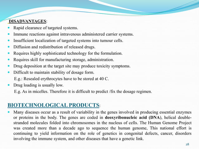 Modified drug delivery systems, Targeted drug delivery and ...