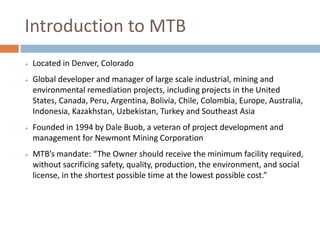 MTB Project Management Overview | PPTX