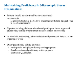 Mycobacterium tuberculosis smear microscopy | PPTX