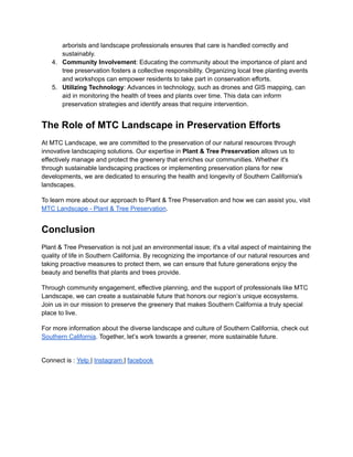 The Importance of Plant & Tree Preservation in Southern California | PDF
