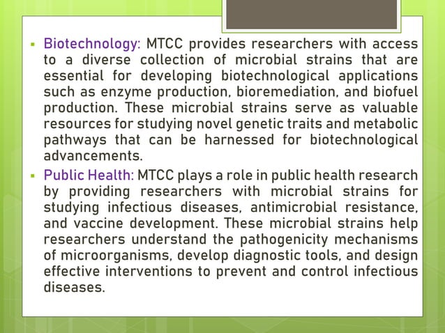 Microbial Type Culture Collection (MTCC) | PPTX