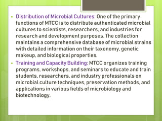 Microbial Type Culture Collection (MTCC) | PPTX