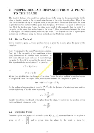 Notes on Equation of Plane | PDF