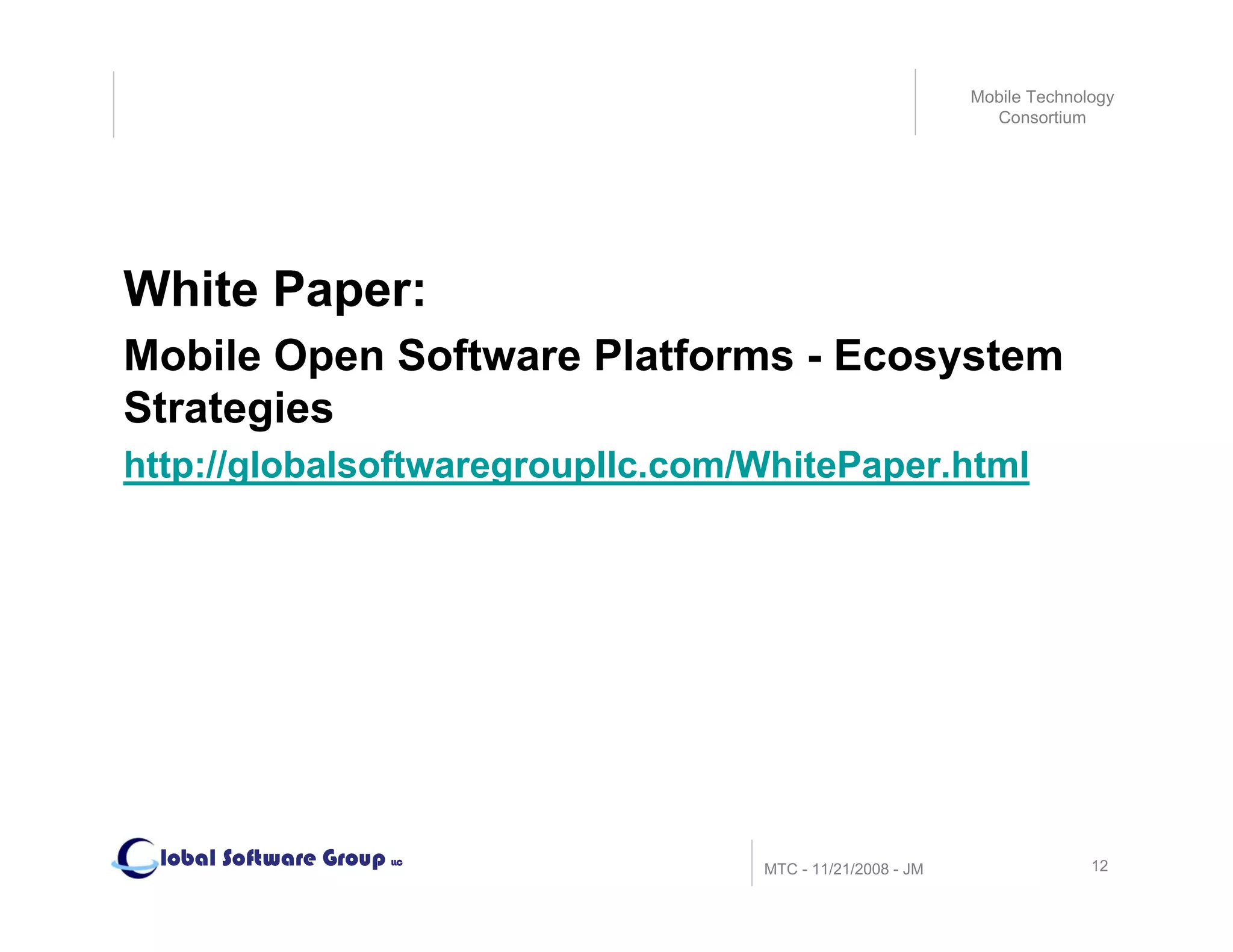 Mobile Open Software Platforms - Ecosystem Strategies & Challenges | PDF